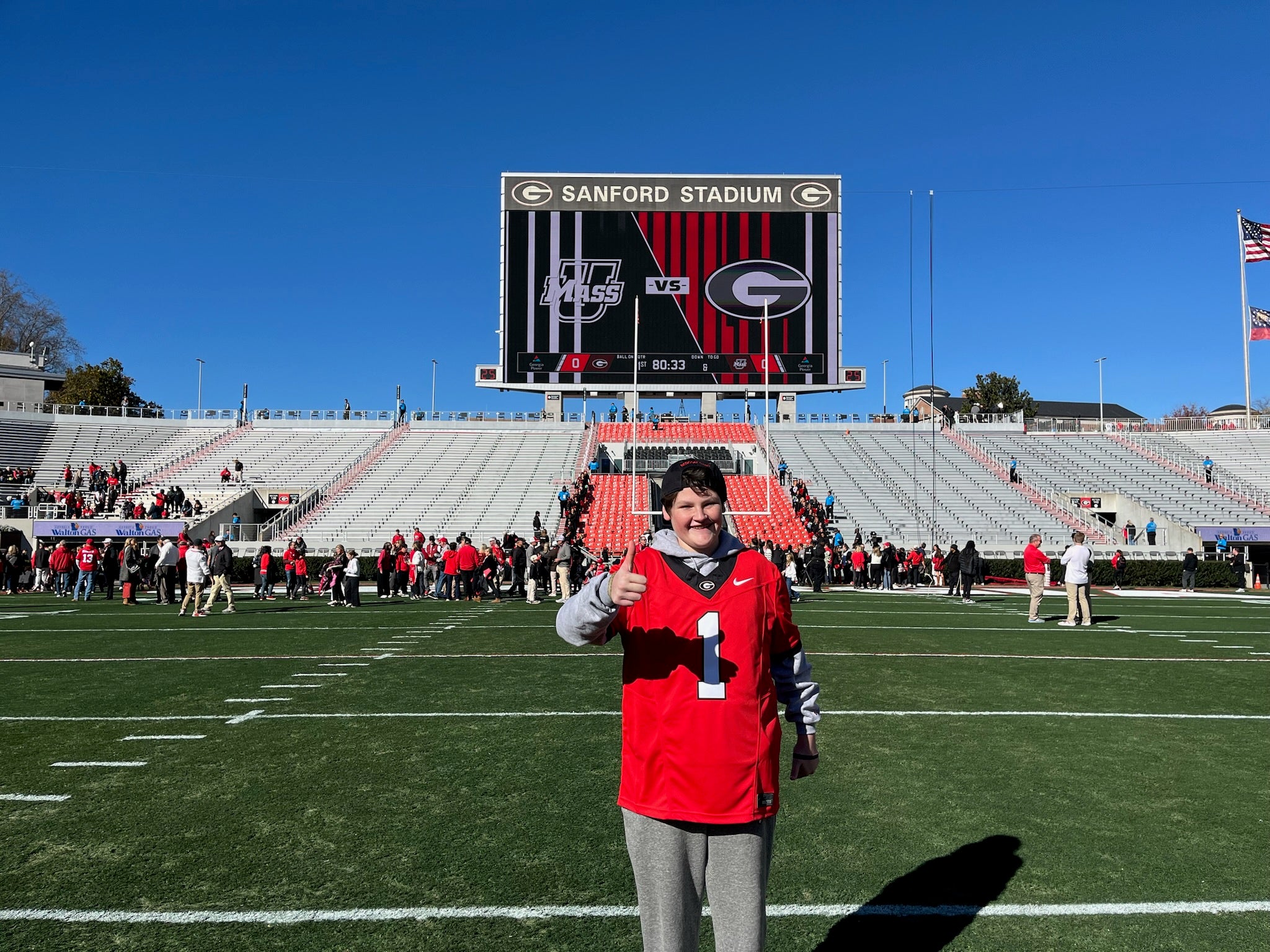 Kade Leads the Dawg Walk