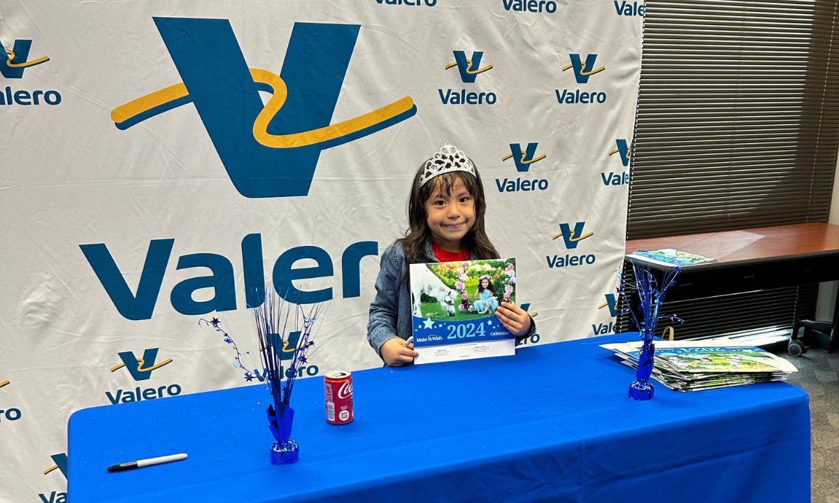 Alexia calendar signing- Make-A-Wish Texas Gulf Coast and Louisiana